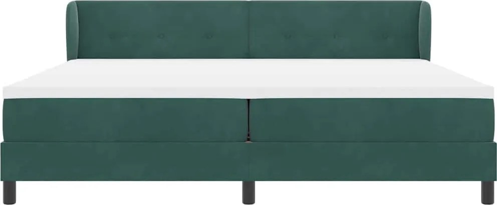 Postel s boxspringem s čelo Tmavě zelená 200 x 200 cm samet 3340409