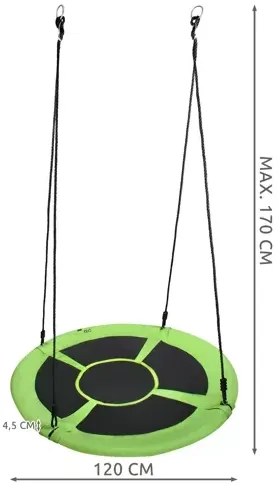 Malatec Houpačka Čapí hnízdo 100 cm zeleno-černá 23514