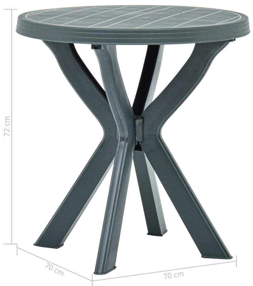 Bistro stolek zelený Ø 70 cm plast - Default Title