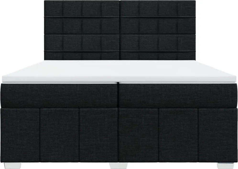 Box spring postel s matrací černá 200x200 cm textil 3294077