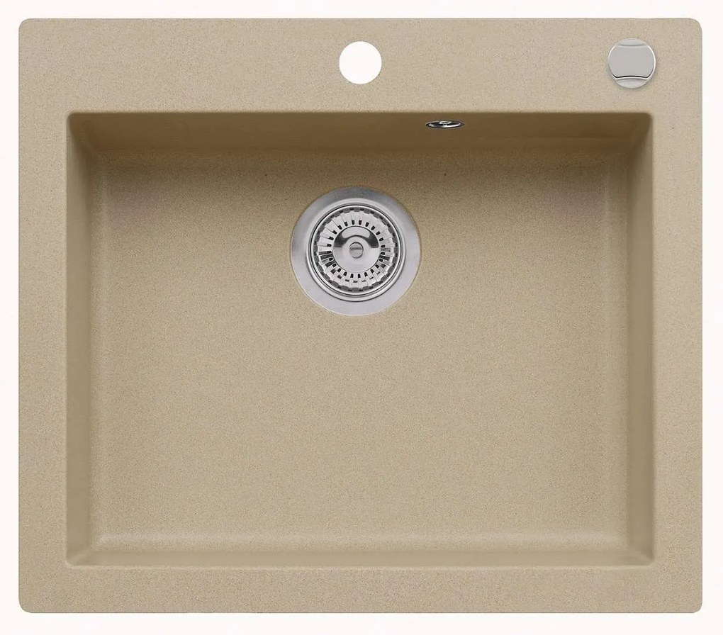 Alveus Cortina - Granitový dřez 57x50 cm, s ovládáním odtoku, beige 1133446