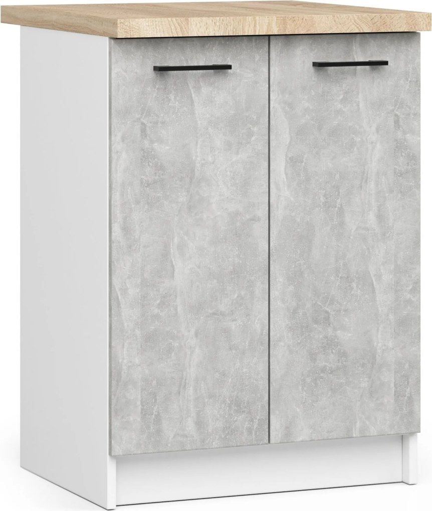 Kuchyňská skříňka Olivia S60 2D bílá/beton