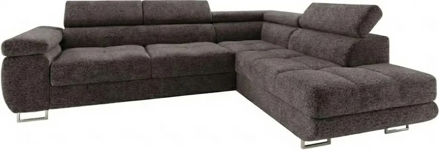 Rohová rozkládací sedací souprava do L BIANCA, 275 cm, s úložným prostorem Roh pohovky: Pravý roh, Barva látky Monolith: Světle šedá (Monolith 84)