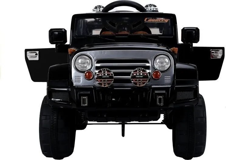 LEAN CARS Elektrické autíčko Jeep JJ245, LED světla, MP3, dálkové ovládání, černé