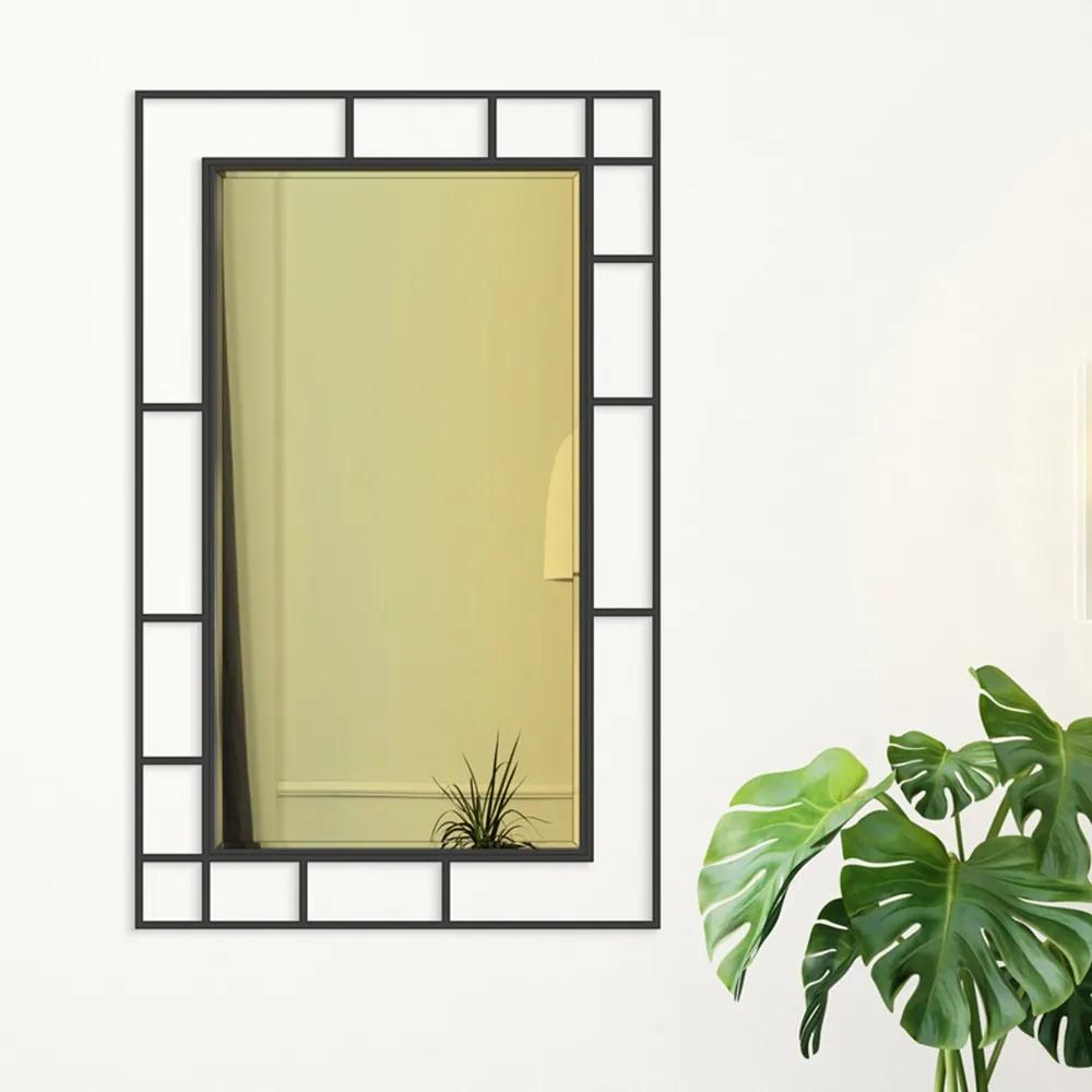 Zrcadlo Famio Black - gold glass Rozměr: 95 x 95 cm