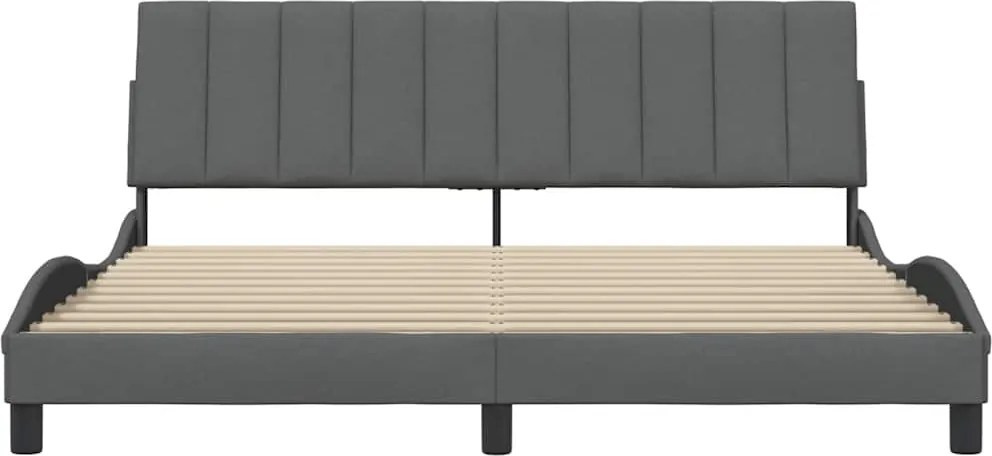 Rám postele bez matrace Hanko tmavě šedý 180 x 200 cm textil 3310406