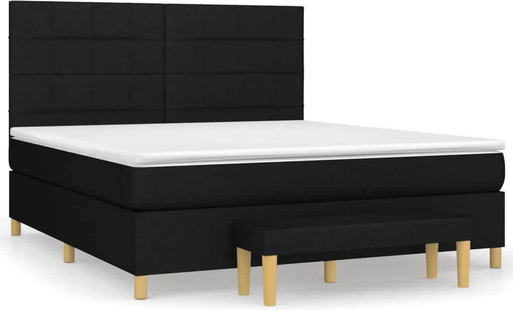 Box spring postel s matrací černá 180x200 cm textil 3137175