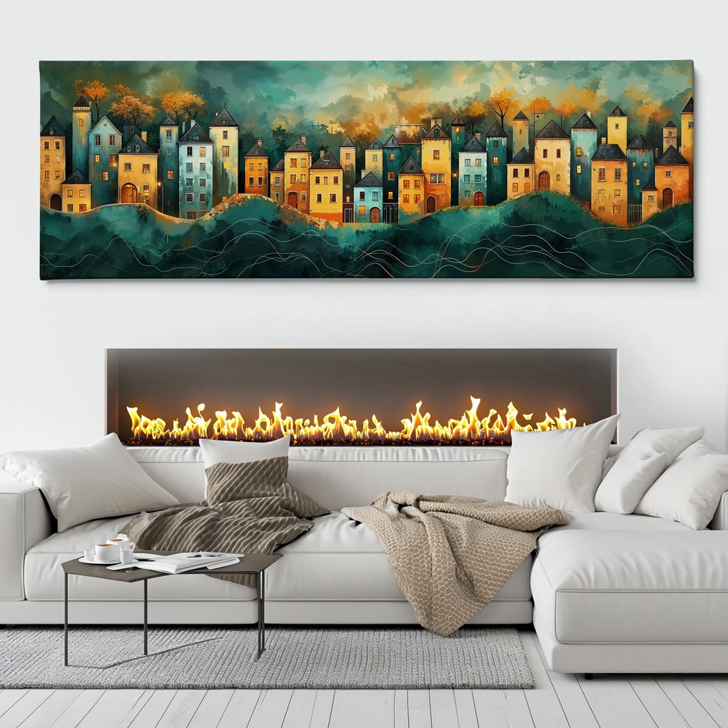 Obraz na plátně - Krásné pozdravy z Verdeville FeelHappy.cz Velikost obrazu: 90 x 30 cm