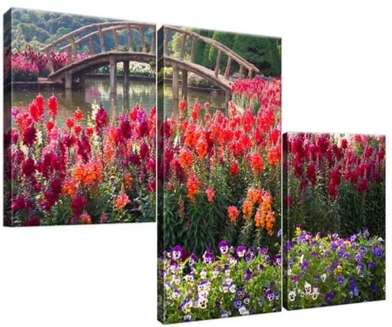 Tištěný obraz Obloukový most mezi květinami 90x60cm 2048A_3L