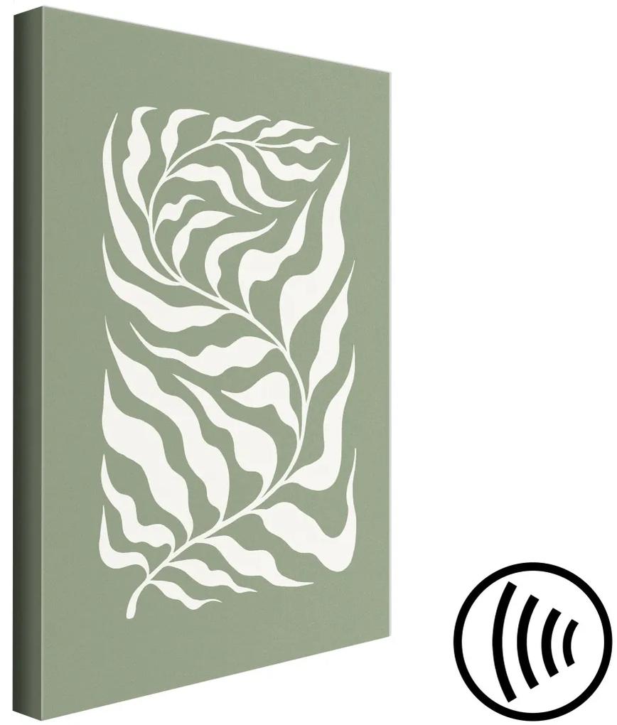 Obraz Botanický vzor - rostlina na pozadí šalvěje inspirovaná Matissem