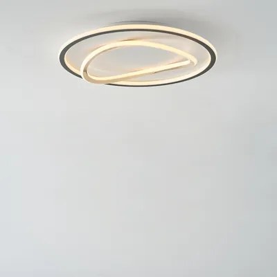 Stropní LED svítidlo kulaté LENS 50 cm černo-zlaté