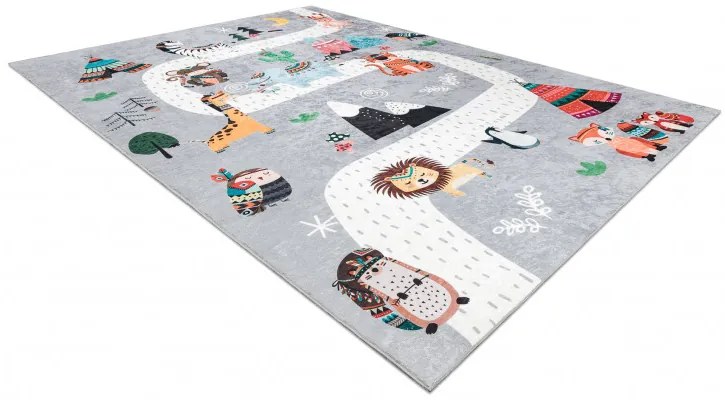 Dywany Łuszczów, Dětský kusový koberec Bambino 2160 Indian grey, 80x150, vícebarevná, dětský pokoj