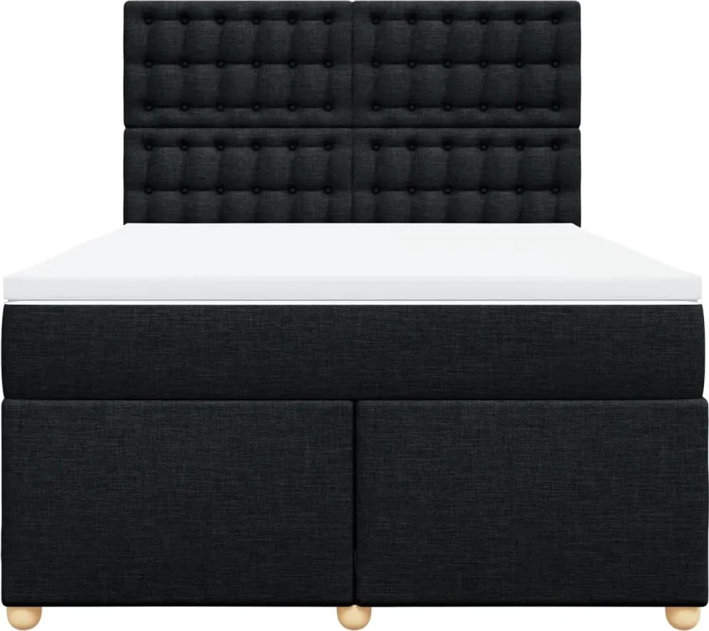 Box spring postel s matrací černá 140 x 190 cm textil 3291291