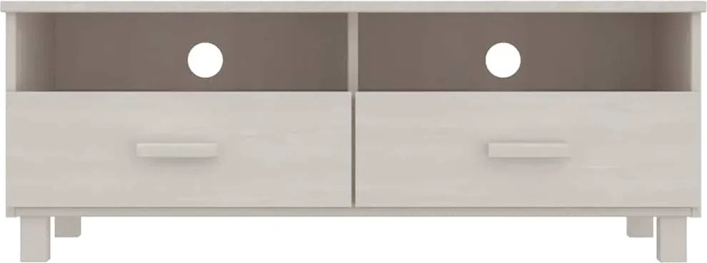 TV stolek HAMAR bílý 106 x 40 x 40 cm masivní borovice 340469