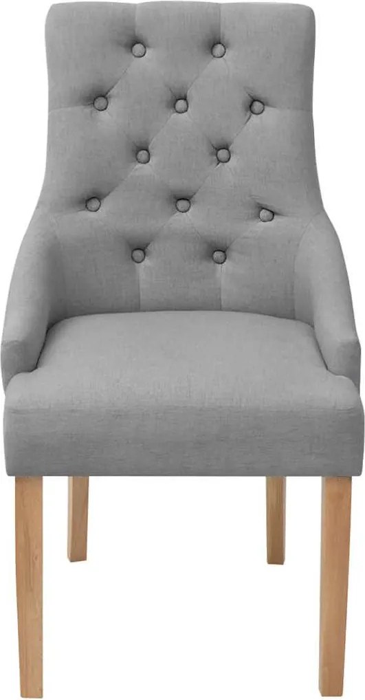 Jídelní židle 2 ks světle šedé textil 243635
