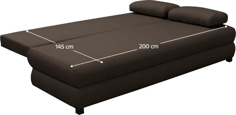 Rozkládací pohovka, hnědá látka, BLUM