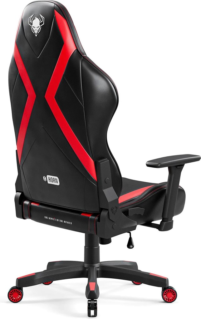Herní židle z ekokůže Small Size, černý-červený: Diablo X-Horn 2.0