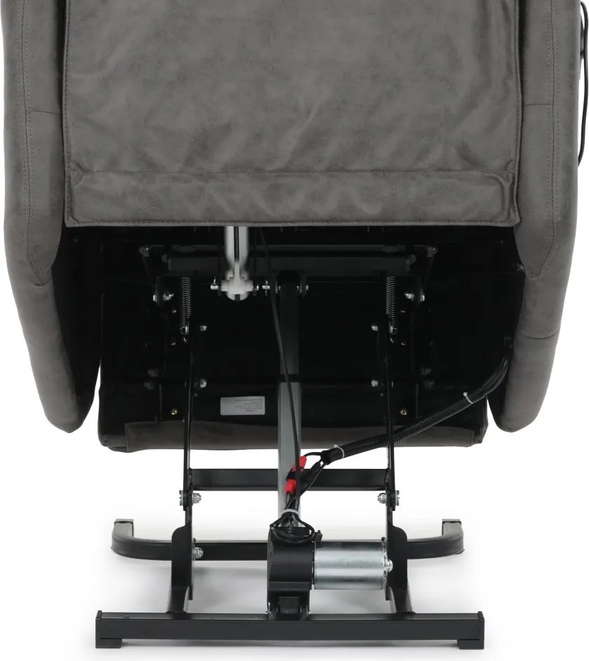 TV křeslo MATEO s elektrickým polohováním — 2 motory, látka, černá, nosnost 150 kg