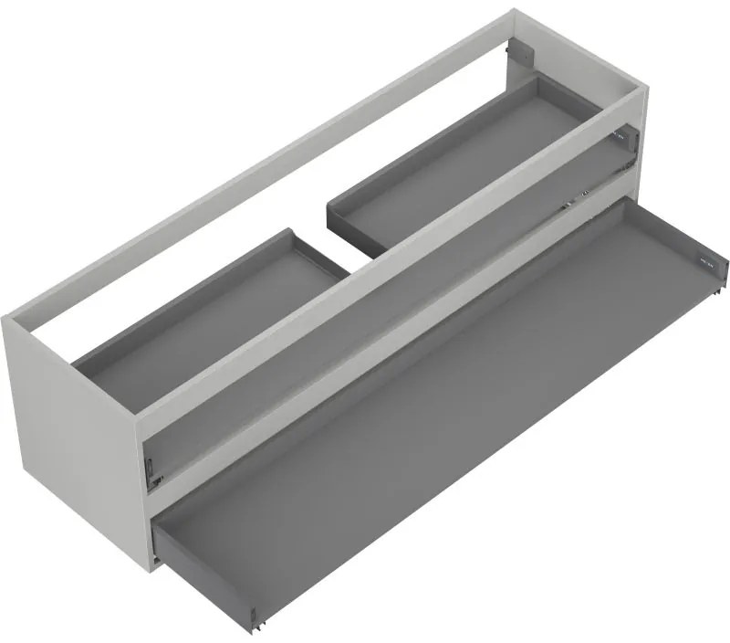 Mexen Box-A, závěsná skříňka 160 cm, 2 zásuvky, matná šedá, 91AX0-1600-470-2-62
