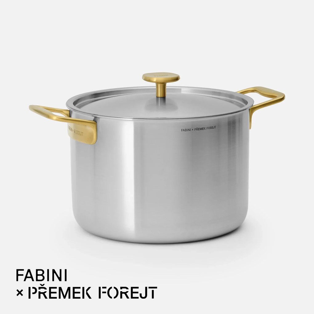 Fabini Hrnec FABINI & Forejt, ø 24 cm (7 l) - Nerezový beznýtový hrnec z vícevrstvé nerezové oceli s poklicí