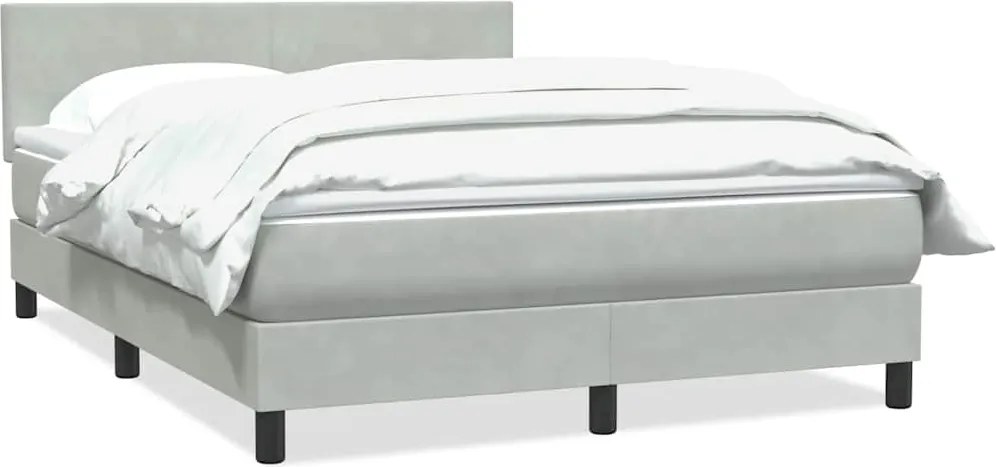 Box spring postel s matrací světle šedá 160x210 cm samet 3316023