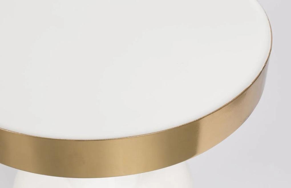 Bílý kovový odkládací stolek ZUIVER GLAM 36 cm