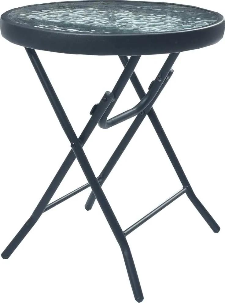 vidaXL Bistro stolek černý 40 x 46 cm ocel a sklo [47926]
