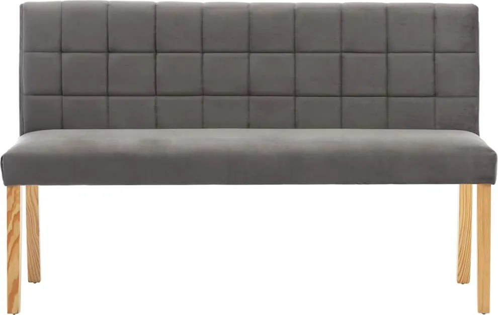 Lavice 140 cm šedá samet 288576