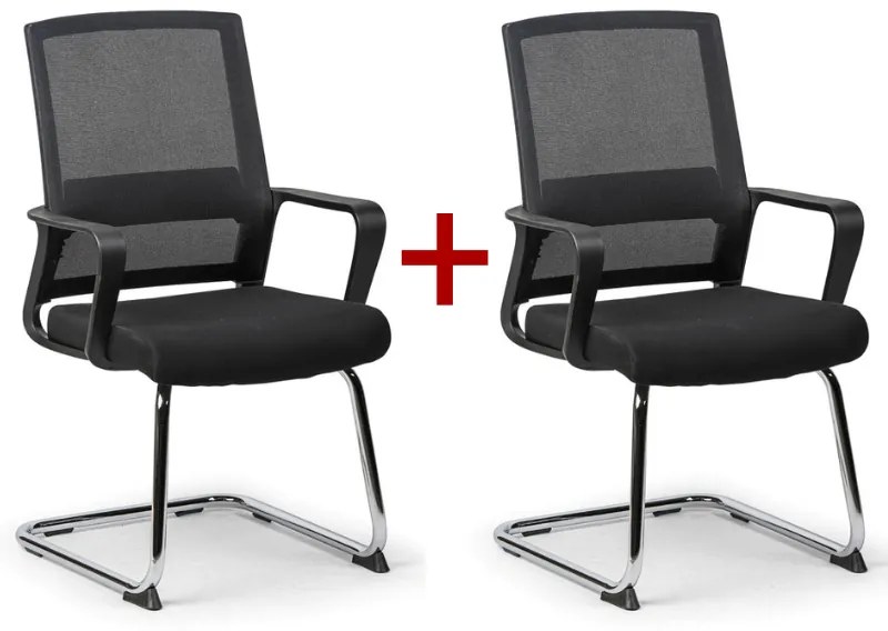 Konferenční židle LOW 1+1 ZDARMA, černá