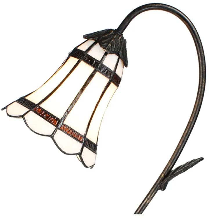 Stolní Tiffany lampa hnědé pruhy BrownLine – 30x17x48 cm