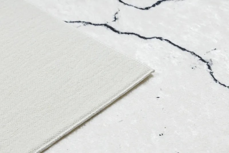 Dywany Łuszczów, Kusový koberec ANDRE Marble 1126, 80x150, bílá, chodba / předsíň