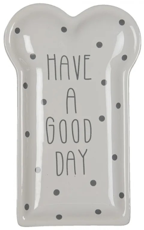 Keramický talíř Good day – 10x17x2 cm