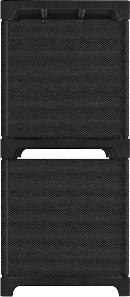 Výstavní police s 5 přihrádkami černá 103 x 30 x 72,5 cm textil 322602