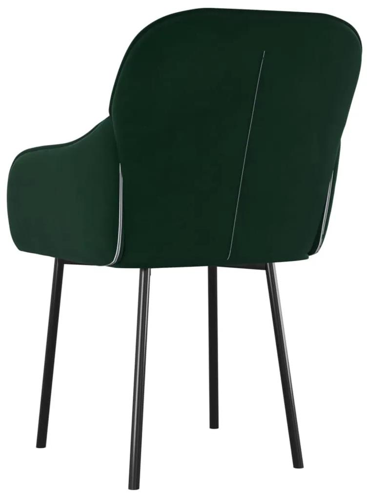 Jídelní židle 2 ks tmavě zelené samet,  344847