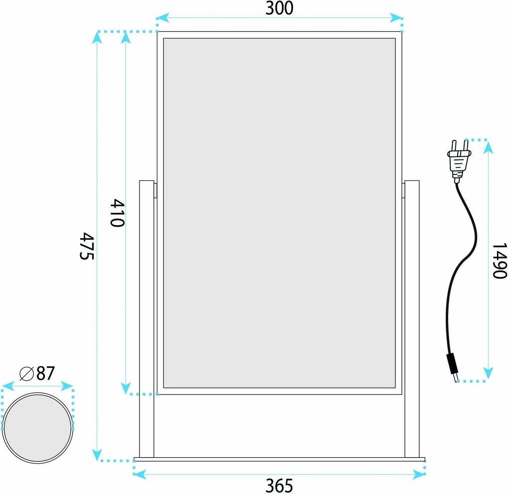 Rea Rea, Zrcadlo LED LUMI White 30x40cm, HOM-01800