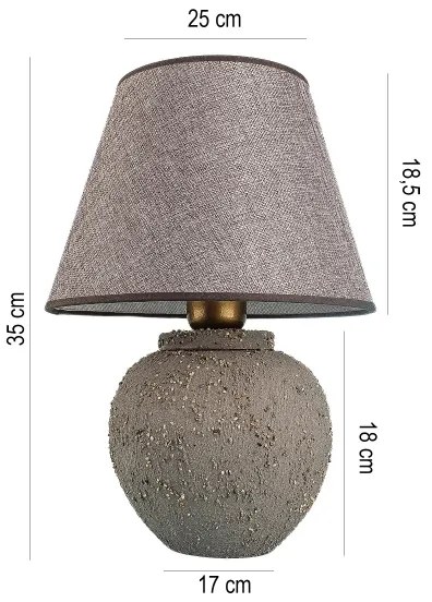 Stolní lampa RAMZES 1xE27/40W/230V hnědá