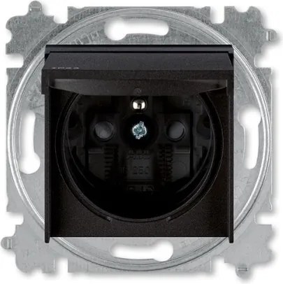 ABB Levit M zásuvka IP44 onyx/kouřová černá 6619H-A06997 63 s clonkami (2CHH196997A6063)