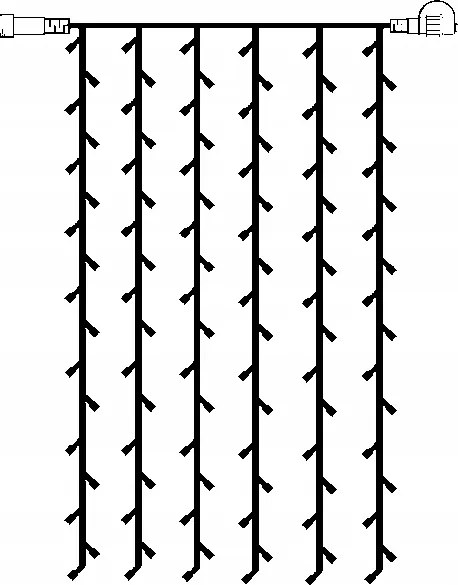 Profesionální Led záclona 1 m x 2 m, jantarová