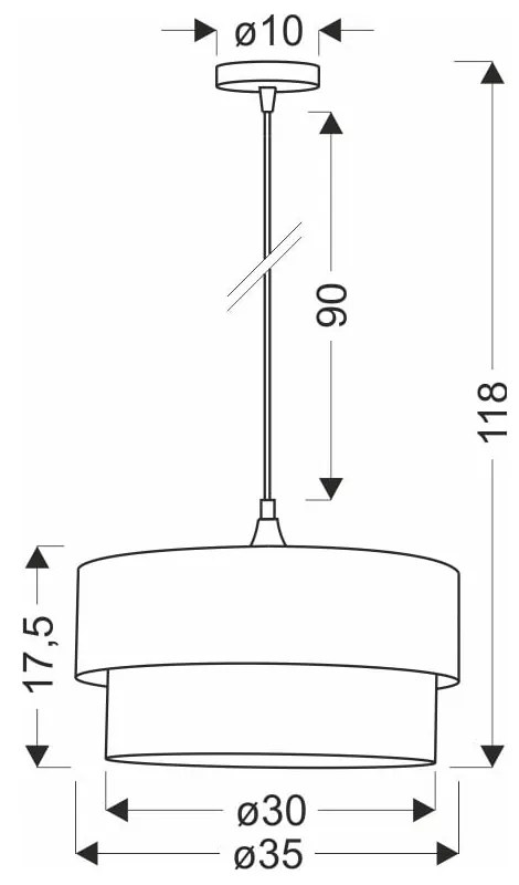 Závěsné svítidlo v petrolejové barvě s textilním stínidlem ø 35 cm Scopello – Candellux Lighting