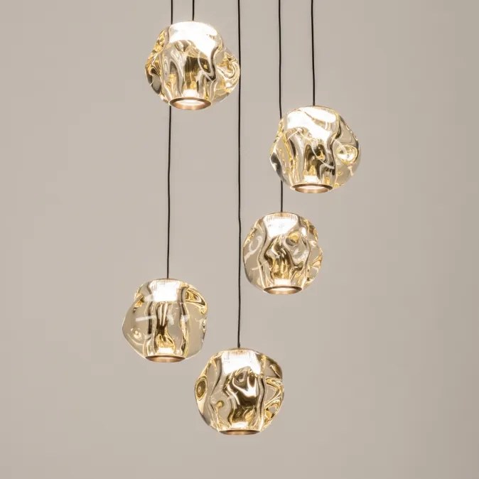 Závěsné LED svítidlo Benelux Organic Crystal Gold 5
