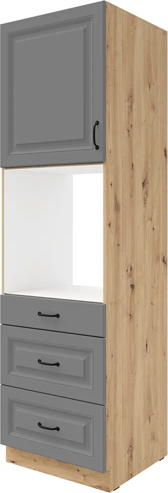 STILO ad | vysoká skříňka 60 DPS-210 3S 1F na vestavnou troubu | 60 cm | UNI dvířka | artisan/šedá