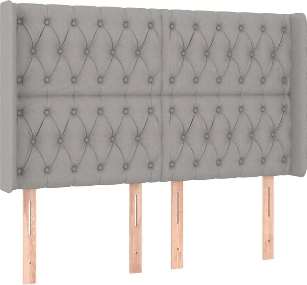 Box spring postel s matrací a LED světle šedá 140x200 cm textil 3139117