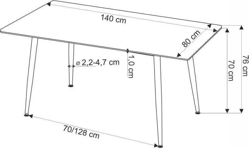 Jídelní stůl Webster 140 cm, mramor / černá