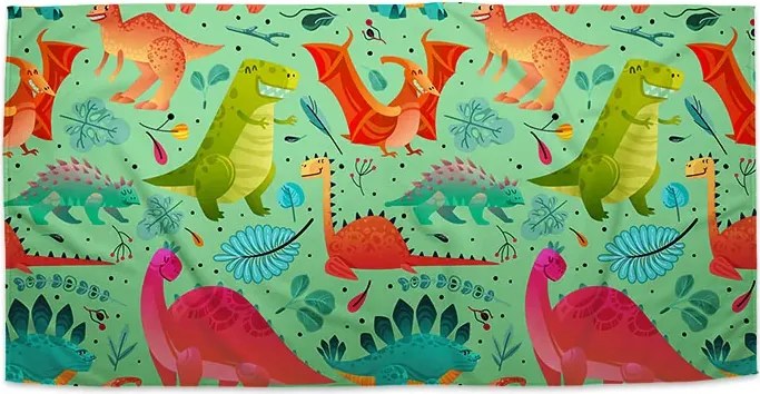 Sablio Ručník Dinosauři v trávě - 70x140 cm