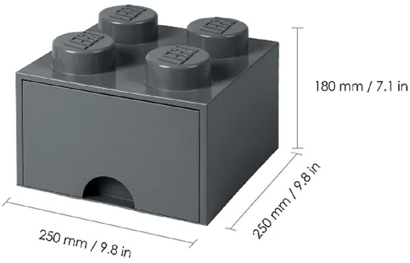 Dětský tmavě šedý úložný box se zásuvkou LEGO®