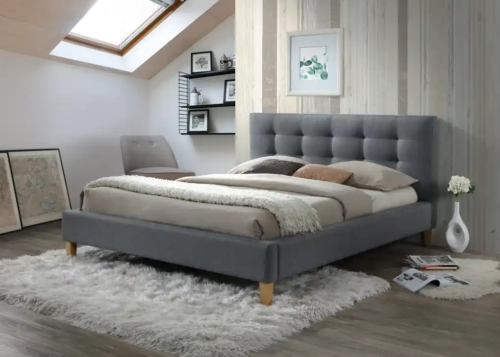 Čalouněná postel TEXAS 160 x 200 cm šedá | BIANO
