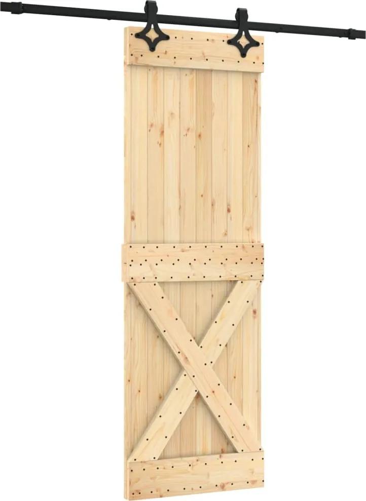 vidaXL Posuvné dveře s kováním 70 x 210 cm masivní borové dřevo [3203151]