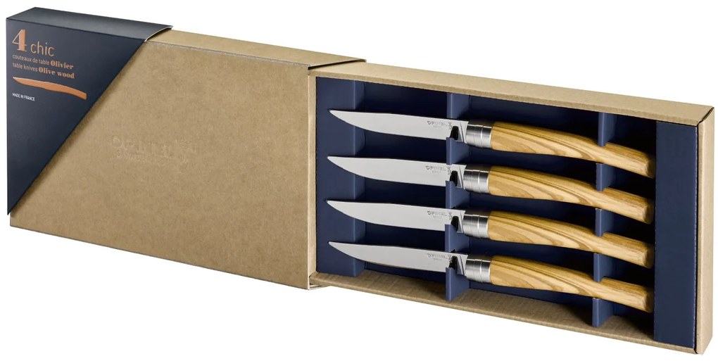Opinel Opinel nůž steakový set 4ks oliva - 2022 002481