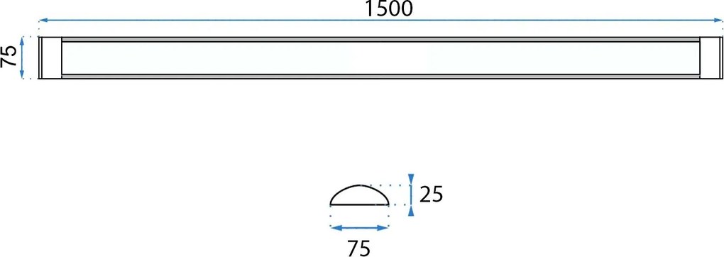 Toolight Rea, Panel LED 150cm Biały 42W, OSW-10243