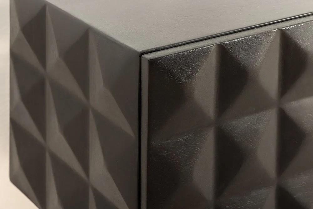 Designový závěsný TV stolek Ladarius 160 cm černé mango